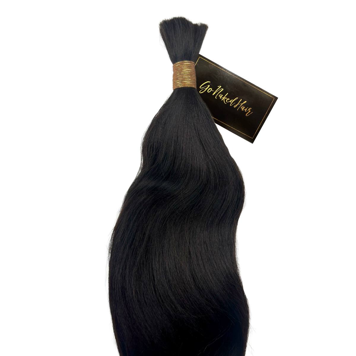 GoNaked Yaki Straight Bulk Hair – 100% Virgin Human Hair for Braiding ...